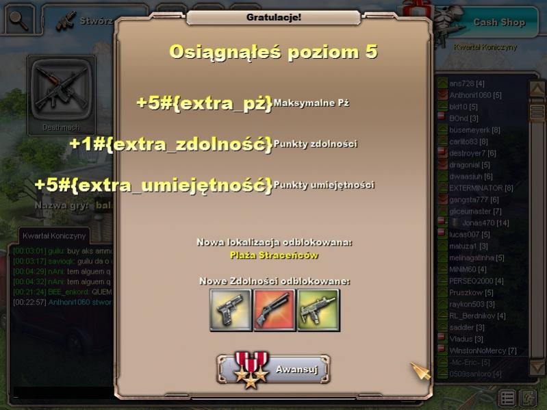 Lvl advance screen bug (Polish localisation) - gunrox.com
